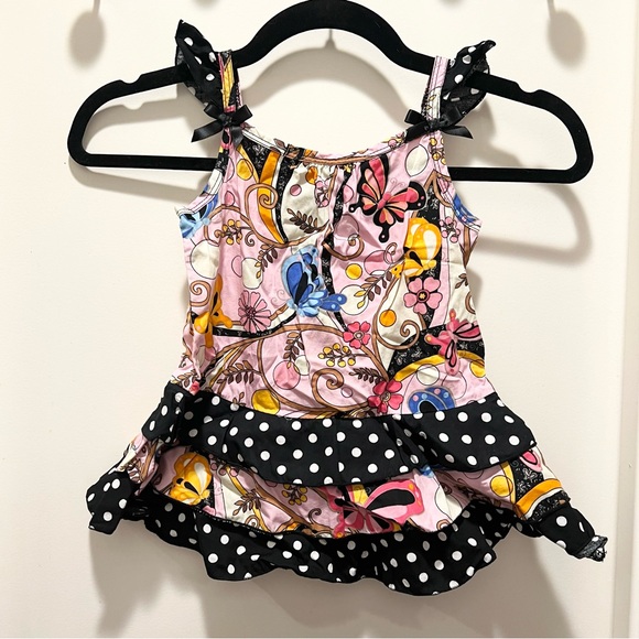 Ann Loren | Matching Sets | Ann Loren Butterfly Polka Dits Ruffle Flare ...